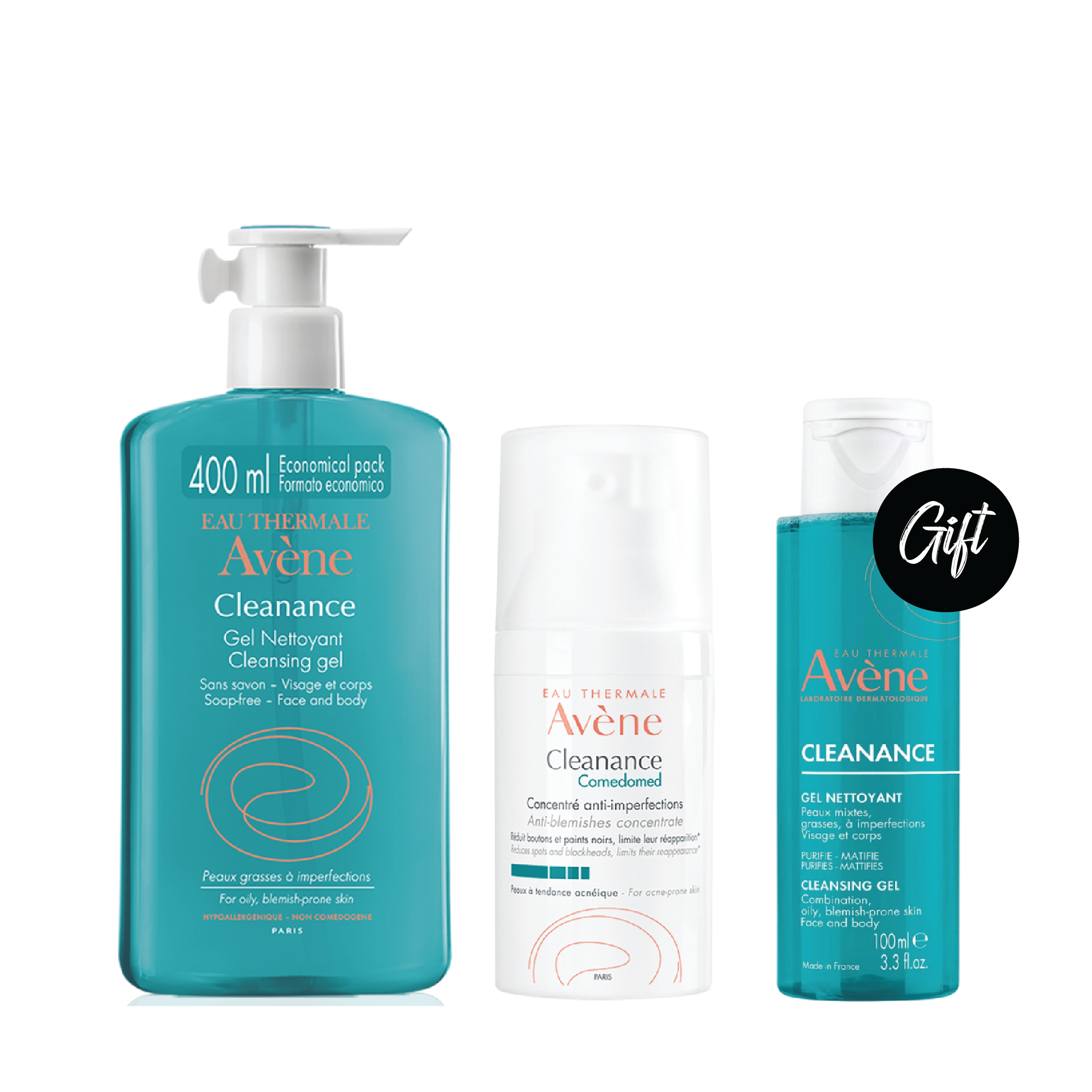 Avène Cleanance Cleansing Gel-400ML +Comedomed Anti-Blemish Concentrat ...