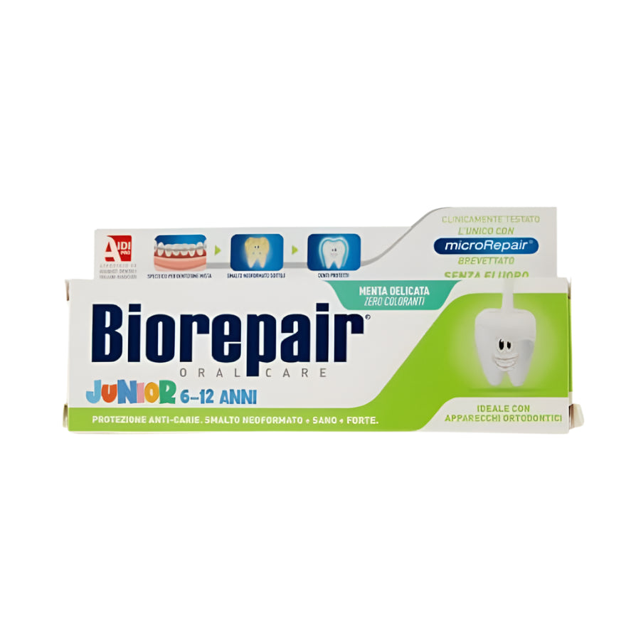 Biorepair Junior Toothpaste 75ml (6–12 Years) – Fluoride-Free Enamel ...