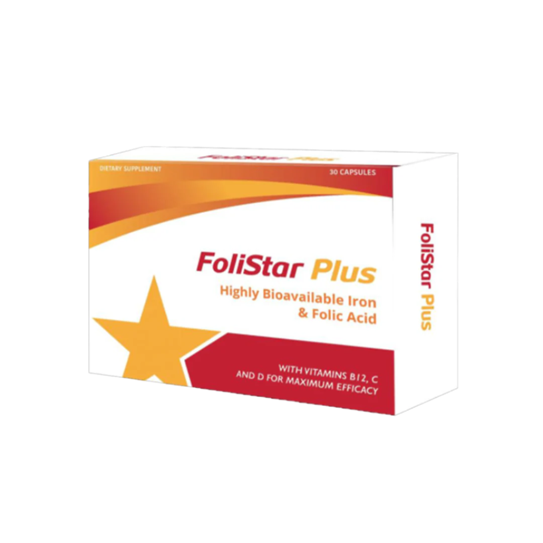 FoliStar Plus 30 Capsules – High‑Dose Iron & Folic Acid – Nicolas Care